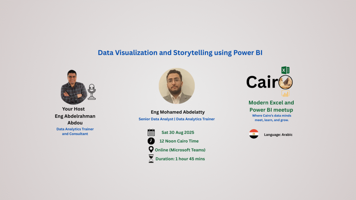 Cairo Excel and Power BI Meetup Group – Registration - excellawy.com
